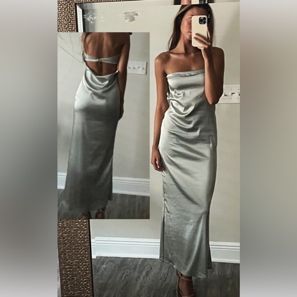 Dresses Backless Satin Dress Poshmark